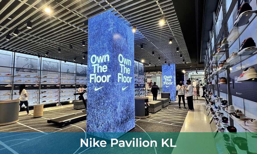 Nike Pavilion Kuala Lumpur | P3 & P4 Retail LED Screens | Pillar LED