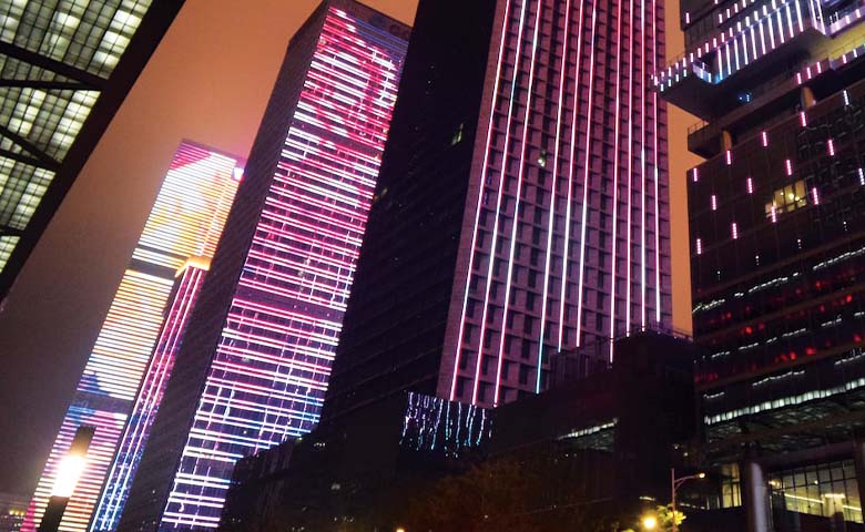 LED Media Façade for Building | Architectural Lighting | LED Mesh & Strip